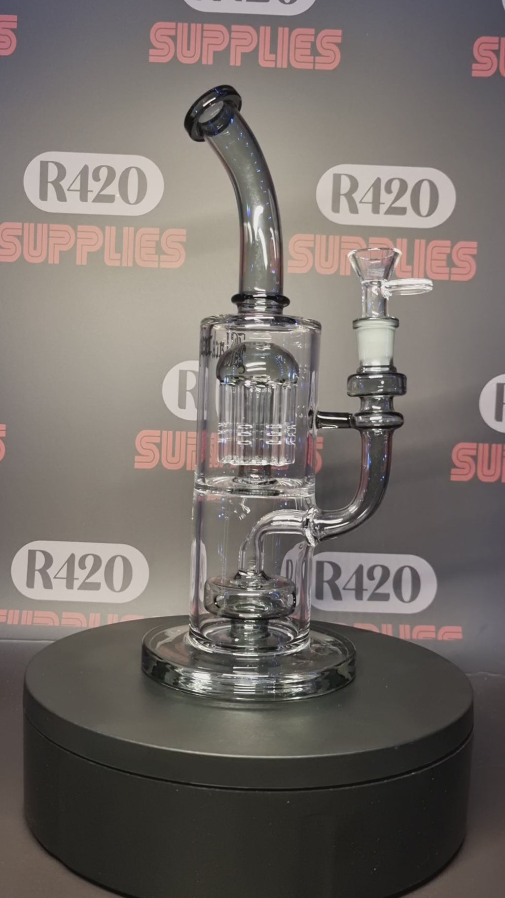 Black Leaf - Percolator Bong + Diffuser - H285mm - Grey
