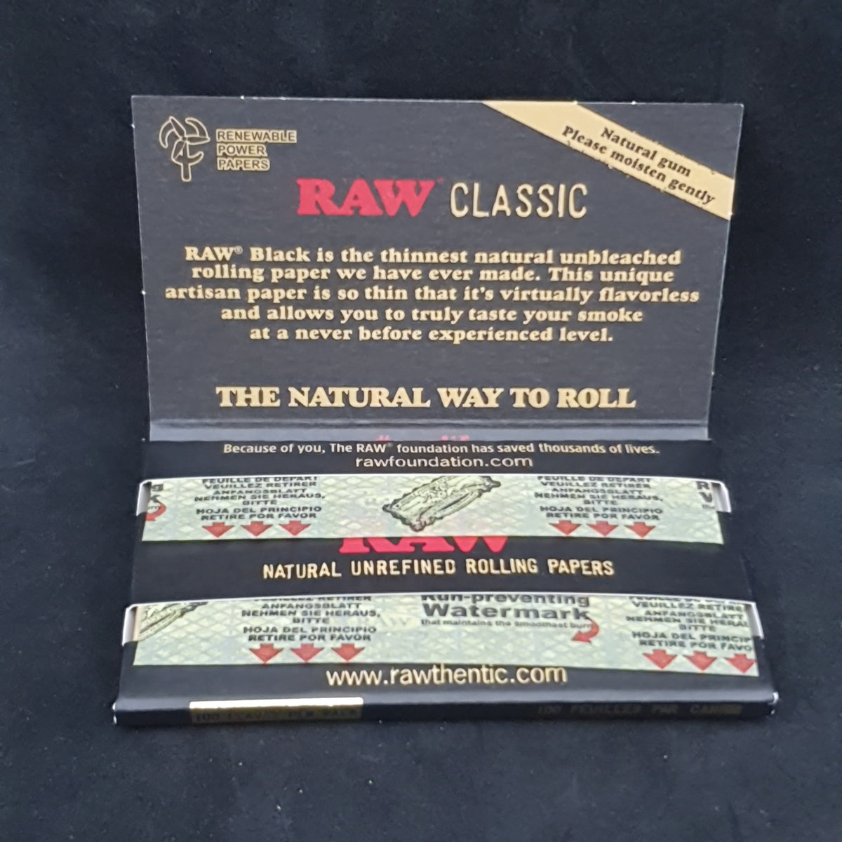 Raw Black Single Wide - Double Window - 100 Leaves – R420 Supplies