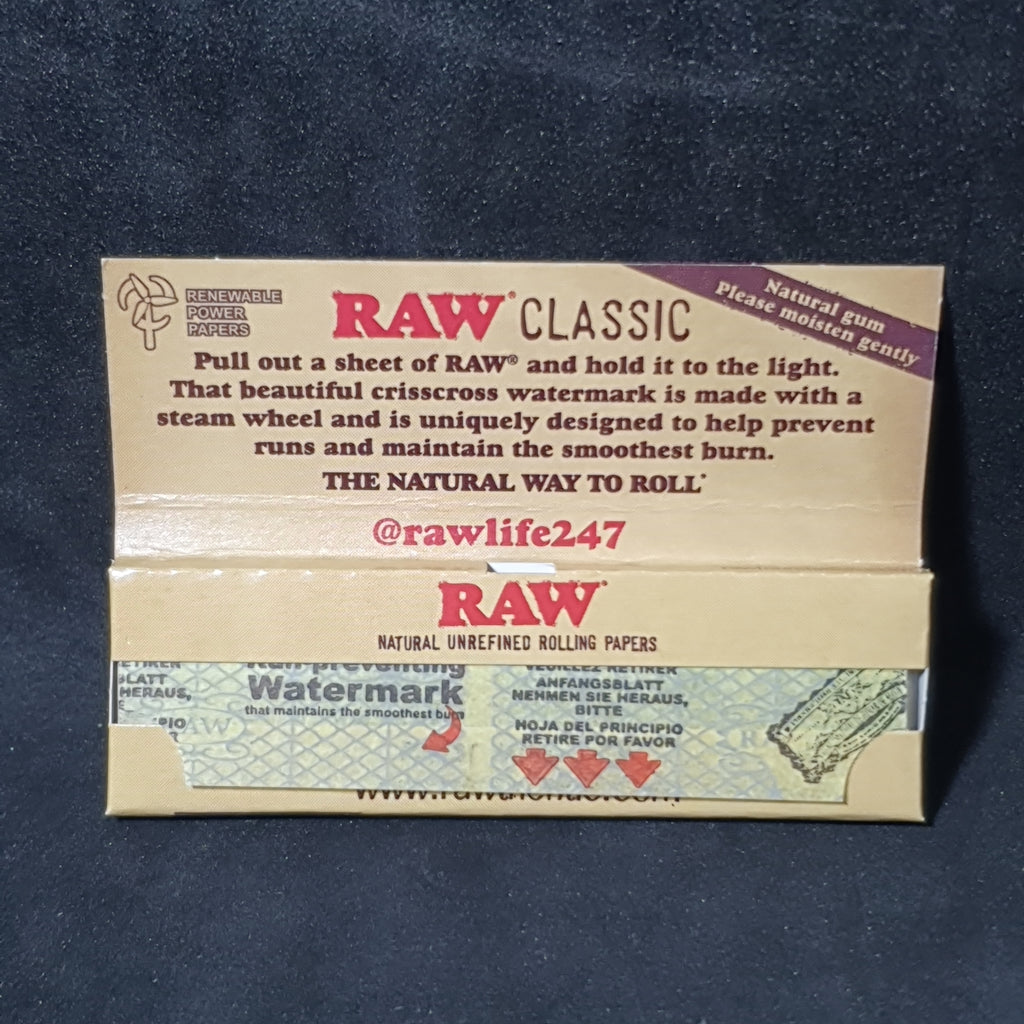 Raw Classic Single Wide Single Window Cut Corners 50 Leavesv